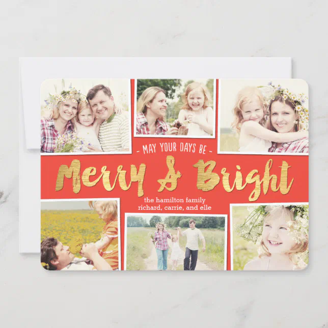 Bright Days Editable Color Collage Holiday Cards | Zazzle
