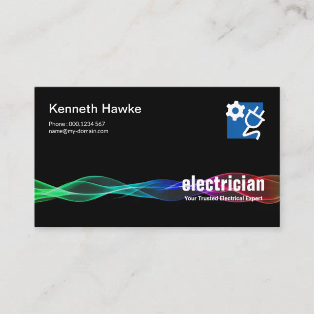 Bright Electrical Lightning Electrician Business Card | Zazzle