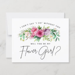 Bright Floral Flower Girl Card | Zazzle