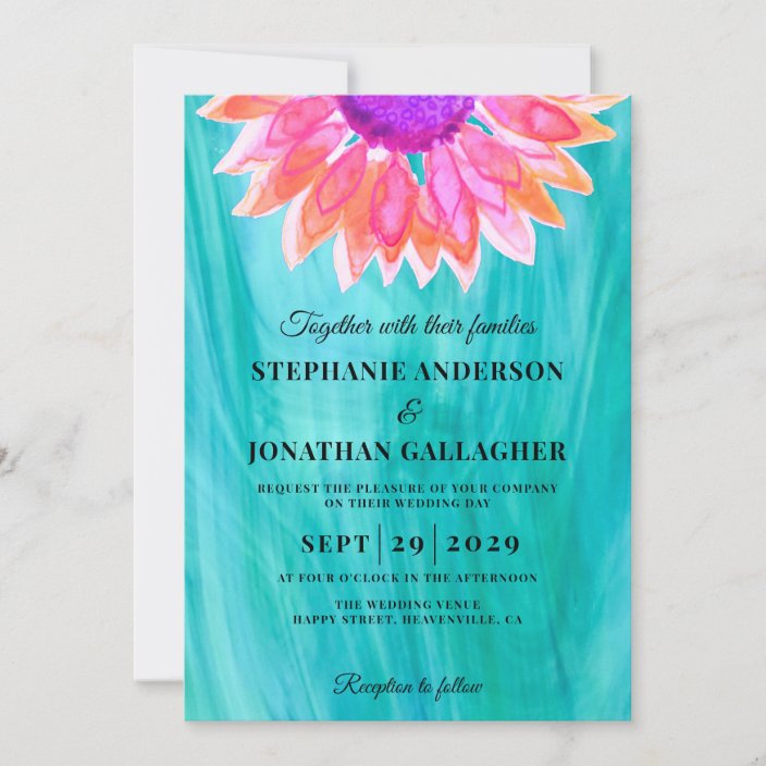 Bright Floral Wedding Invitation | Zazzle.com