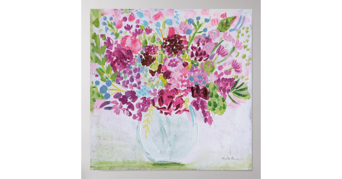Bright Flower Bouquet Poster | Zazzle