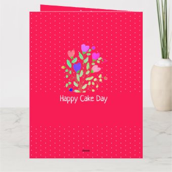 Bright Flowered And Polka Dot Birthday Card | Zazzle