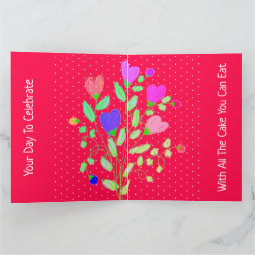Bright Flowered And Polka Dot Birthday Card | Zazzle