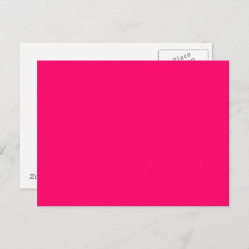 Bright Fluorescent Hot Pink Neon Postcard | Zazzle