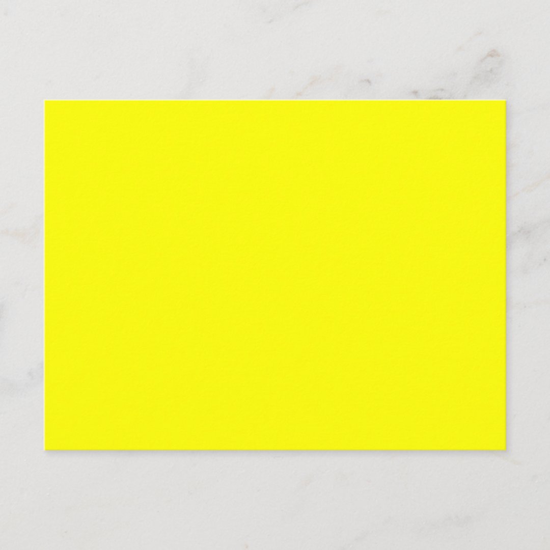Bright Fluorescent Neon Yellow Postcard | Zazzle