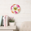 Bright Frangipani/ Plumeria flowers Large Clock | Zazzle