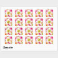 Bright Frangipani/ Plumeria flowers Square Sticker | Zazzle