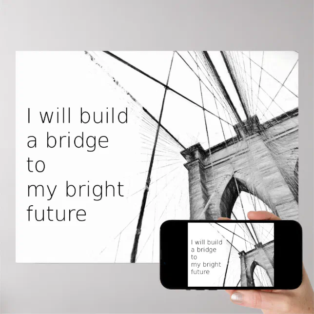Bright Future Broklyn Bridge Design Poster | Zazzle