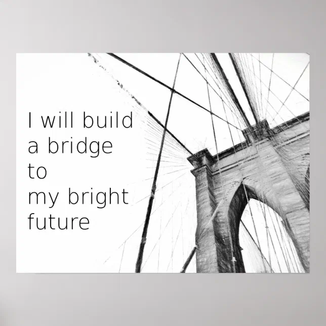 Bright Future Broklyn Bridge Design Poster | Zazzle