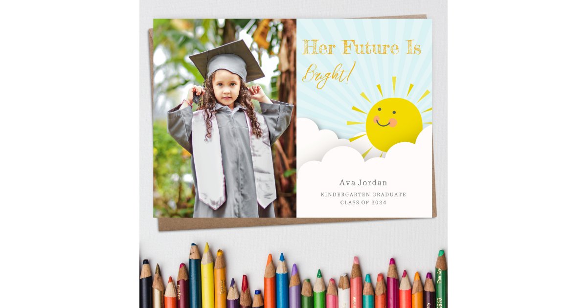 Bright Future Sunshine Graduation Photo Invitation | Zazzle