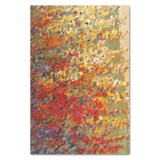 Bright Garden Mural of Spring Wildflowers Tissue Paper | Zazzle
