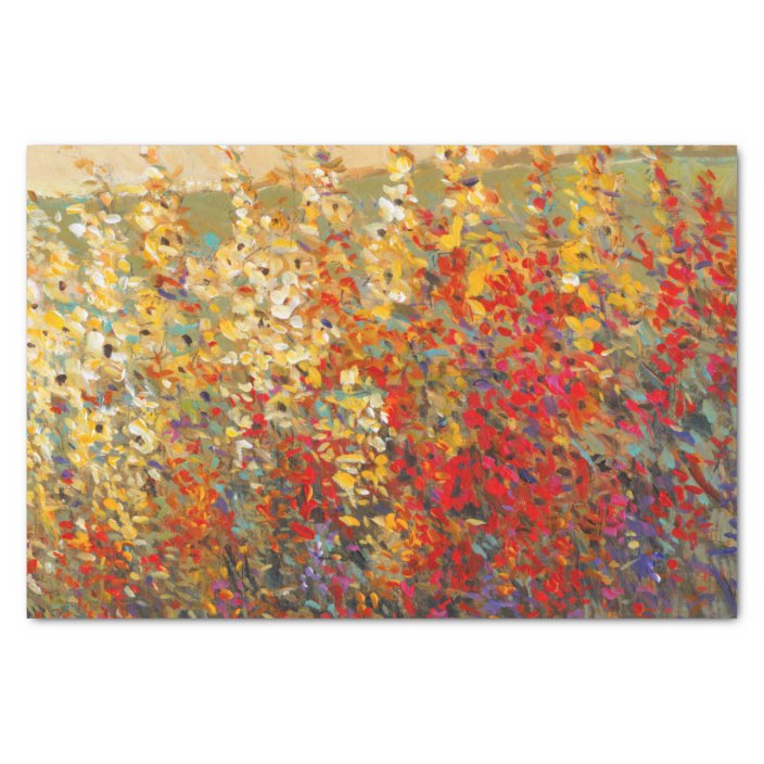 Bright Garden Mural of Spring Wildflowers Tissue Paper | Zazzle