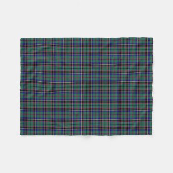 Bright Green and Royal Blue Stevenson Clan Tartan Fleece Blanket | Zazzle