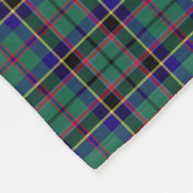 Bright Green and Royal Blue Stevenson Clan Tartan Fleece Blanket | Zazzle