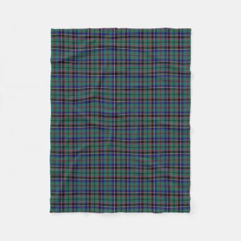 Bright Green and Royal Blue Stevenson Clan Tartan Fleece Blanket | Zazzle