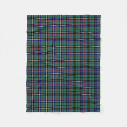 Bright Green and Royal Blue Stevenson Clan Tartan Fleece Blanket | Zazzle