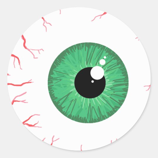 Bright Green bloodshot eyeball sticker | Zazzle.com