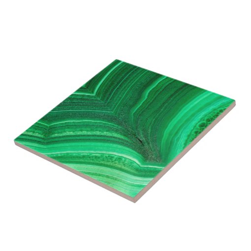 Bright green Malachite Mineral Tile | Zazzle