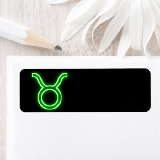 Bright Green Neon - Taurus the Bull Star Sign Label | Zazzle