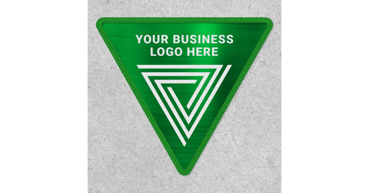 Bright Green Ombre Inverted Triangle Logo Patch | Zazzle