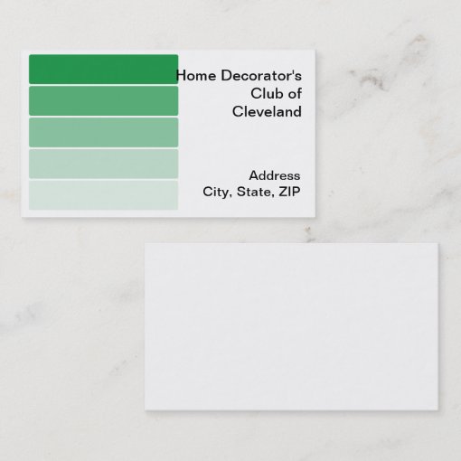 Bright Green Paint Samples Business Card | Zazzle
