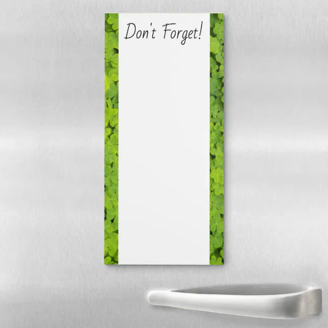 Bright Green Shamrocks Floral Magnetic Notepad | Zazzle