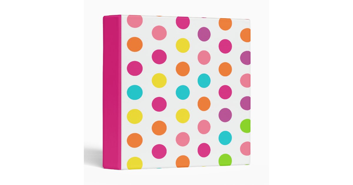 Bright Happy Dots Binder | Zazzle