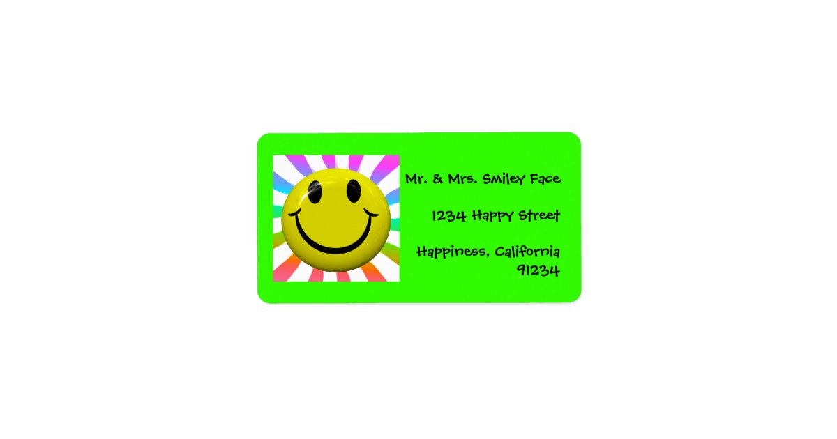 Bright Happy Face Labels | Zazzle