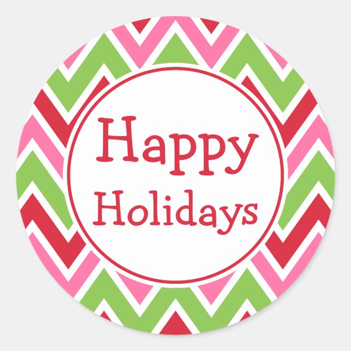 Bright Happy Holidays Stickers | Zazzle.com