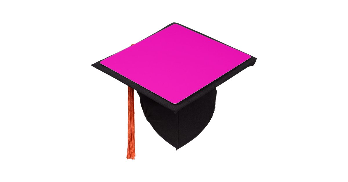 Bright Hot Pink Modern Graduation Cap Topper | Zazzle