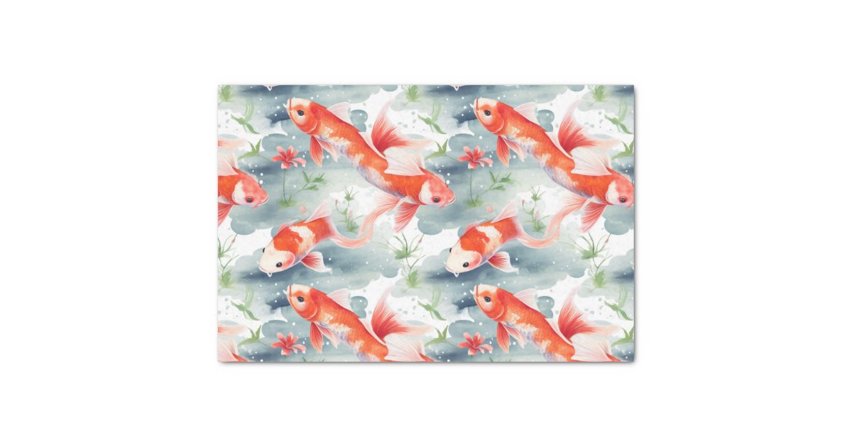 Bright Koi Fish Garden Bathroom Decoupage Tissue Paper | Zazzle