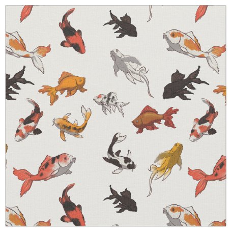 Golden Koi Fish Fabric | Zazzle