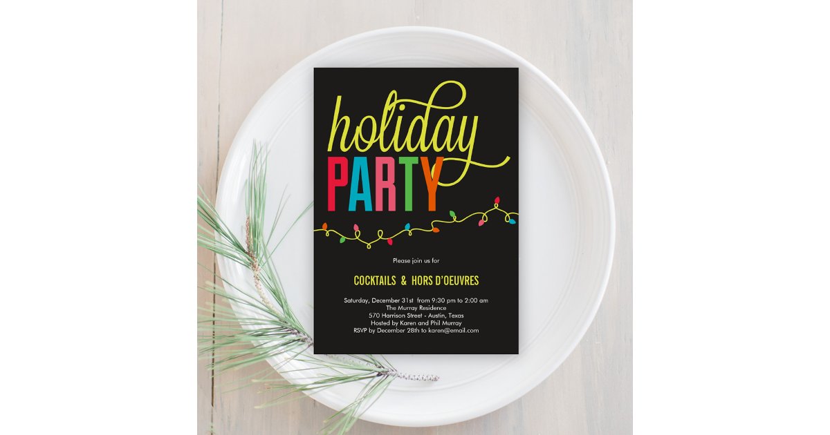 Bright Lights Holiday Party Invitation | Zazzle