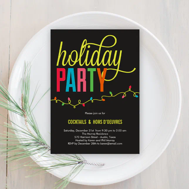Bright Lights Holiday Party Invitation | Zazzle