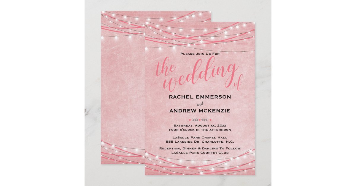 Bright Lights - Wedding Invitation -Shades of Pink | Zazzle