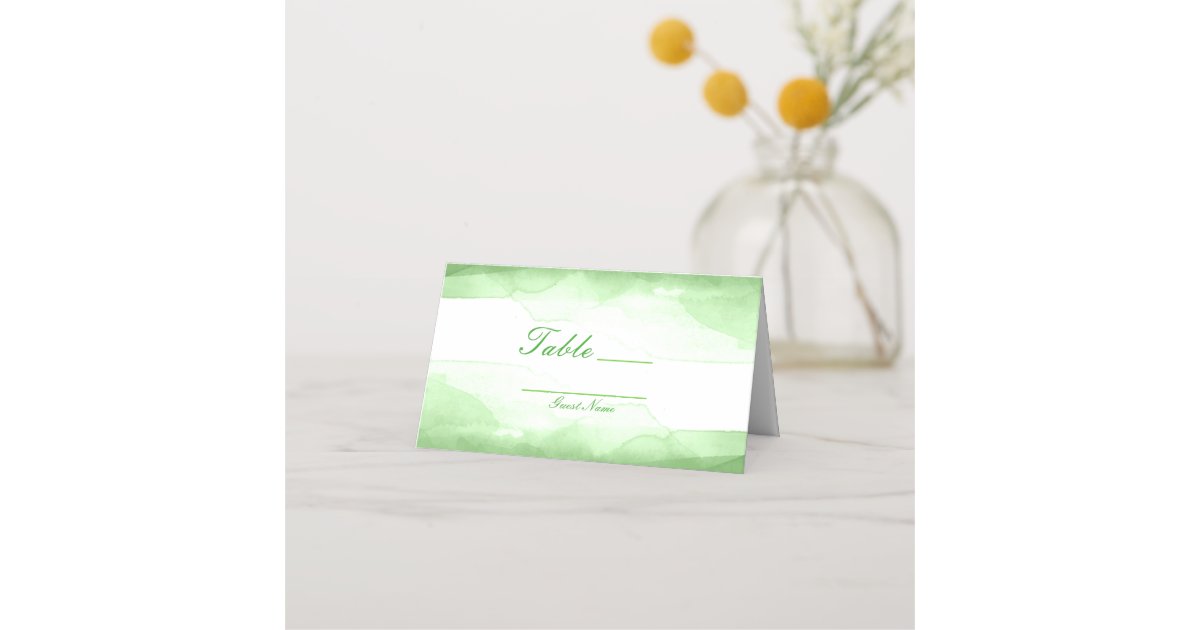 Bright Lime Green Watercolor Table Number Seating Place Card | Zazzle
