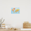 Bright map of the world poster | Zazzle