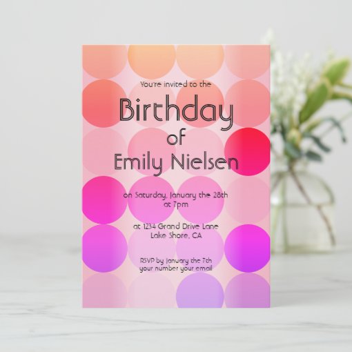 Bright Modern Birthday Invitation | Zazzle