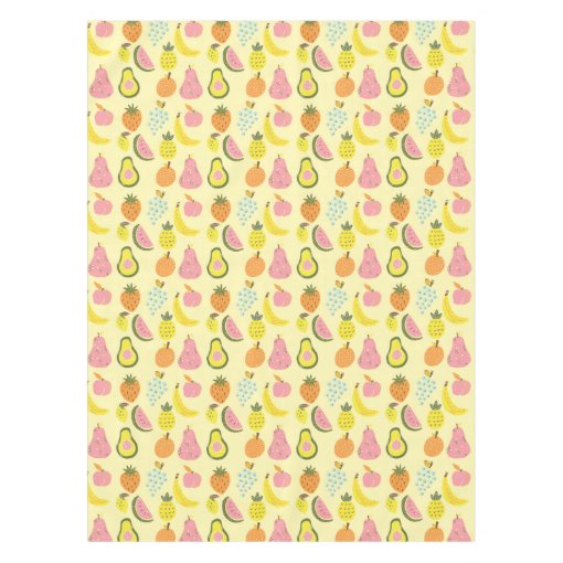 Bright Modern Tropical Fruit Pattern Tablecloth | Zazzle