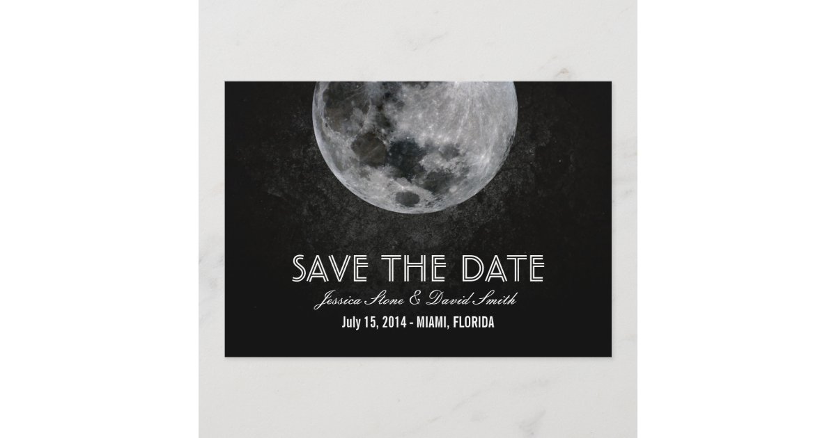 Bright Moon Save the Date Announcements | Zazzle.com