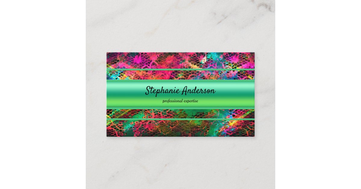 Bright Neon Colorful Green Business Card | Zazzle