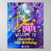 Bright Neon Glow Disco Dance Party Welcome Sign | Zazzle