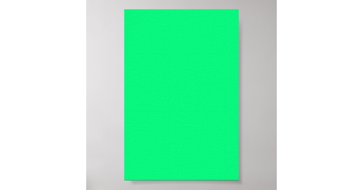 Bright Neon Green Background on a Poster | Zazzle