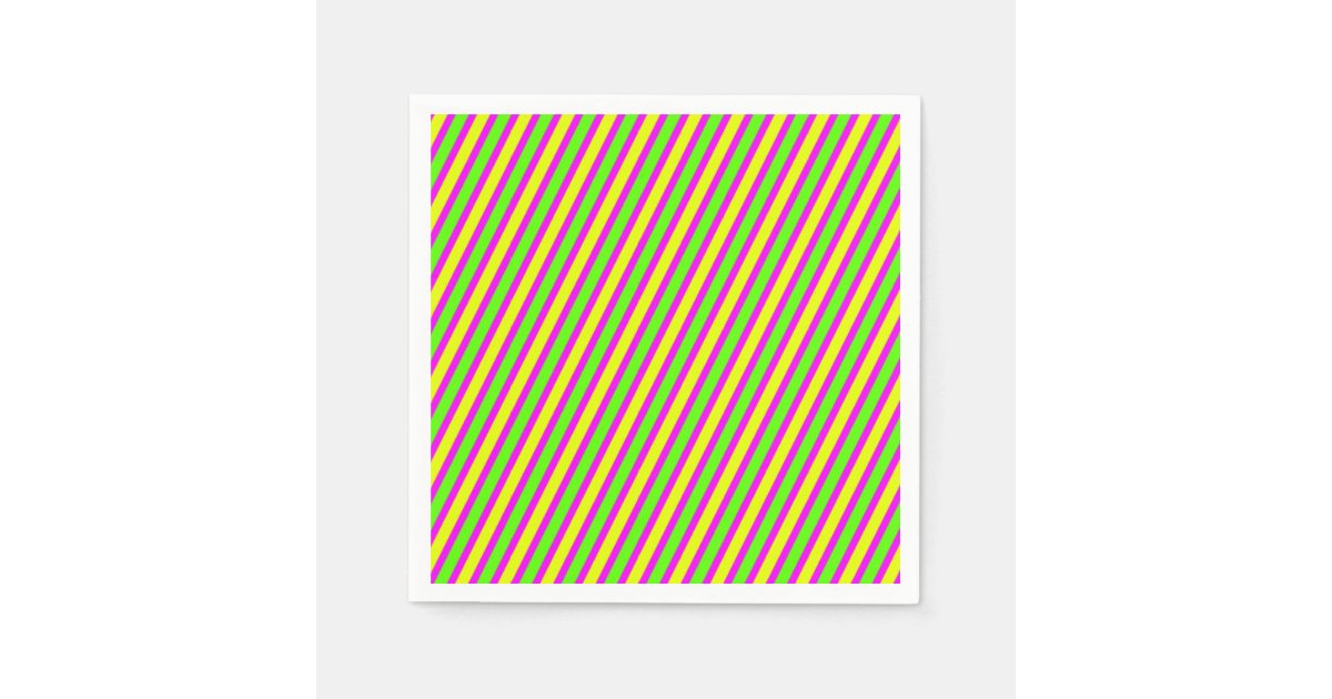 Bright Neon Stripes Napkins | Zazzle