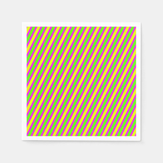 Bright Neon Stripes Napkins | Zazzle