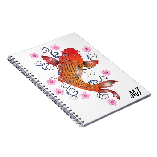 Bright Orange and Yellow Oriental Koi Fish Custom Notebook | Zazzle