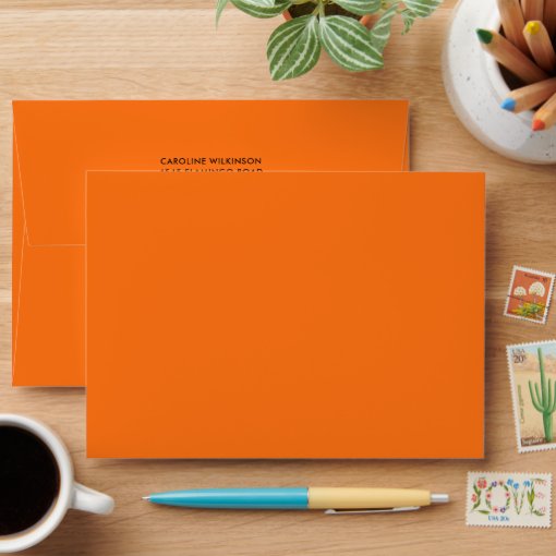 Bright Orange Birthday Party Envelope | Zazzle