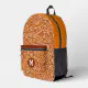 Bright Orange Dark Brown White Midcentury Pattern Printed Backpack | Zazzle