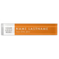 Bright Orange Minimalist Custom Logo Desk Name Plate | Zazzle