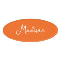 Bright Orange Simple First Name Script Name Tag | Zazzle